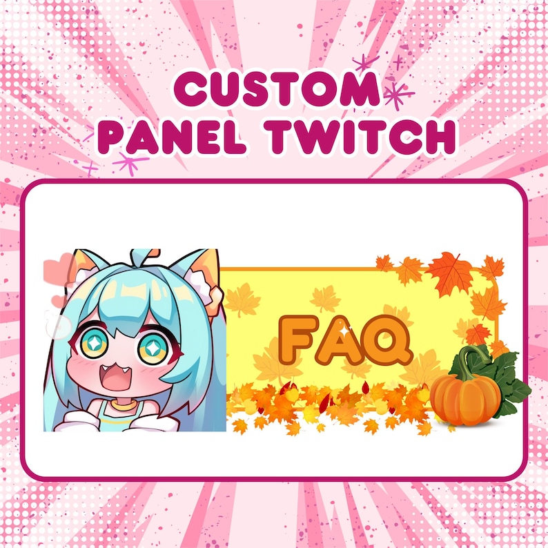 Custom Twitch Panels | Vtuber Panel, Personalized Twitch , Cute Chibi ...
