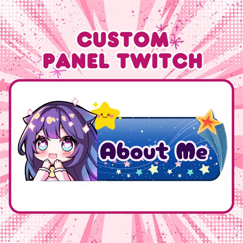 Custom Twitch Panels | Vtuber Panel, Personalized Twitch , Cute Chibi ...