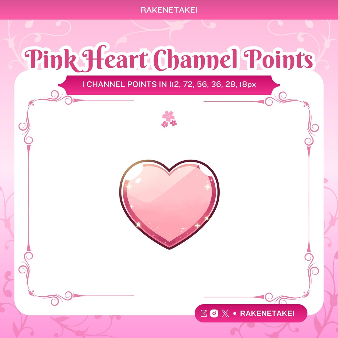 Pink Heart Channel Point, Channel Point, Twitch Channel Point Icon ...