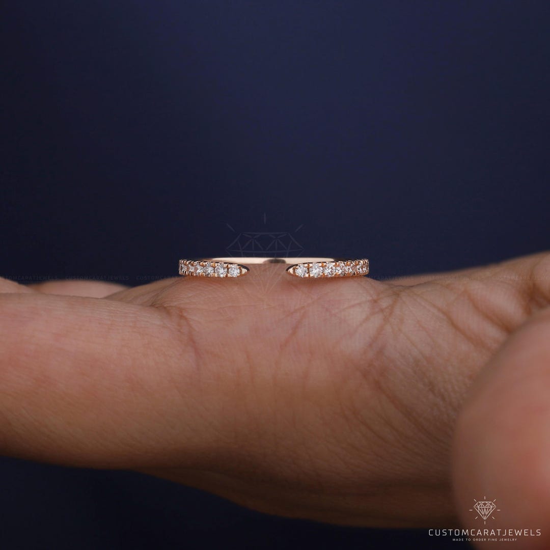 Open Wedding Band Open Gap Half Eternity Wedding Band Lab Diamond ...