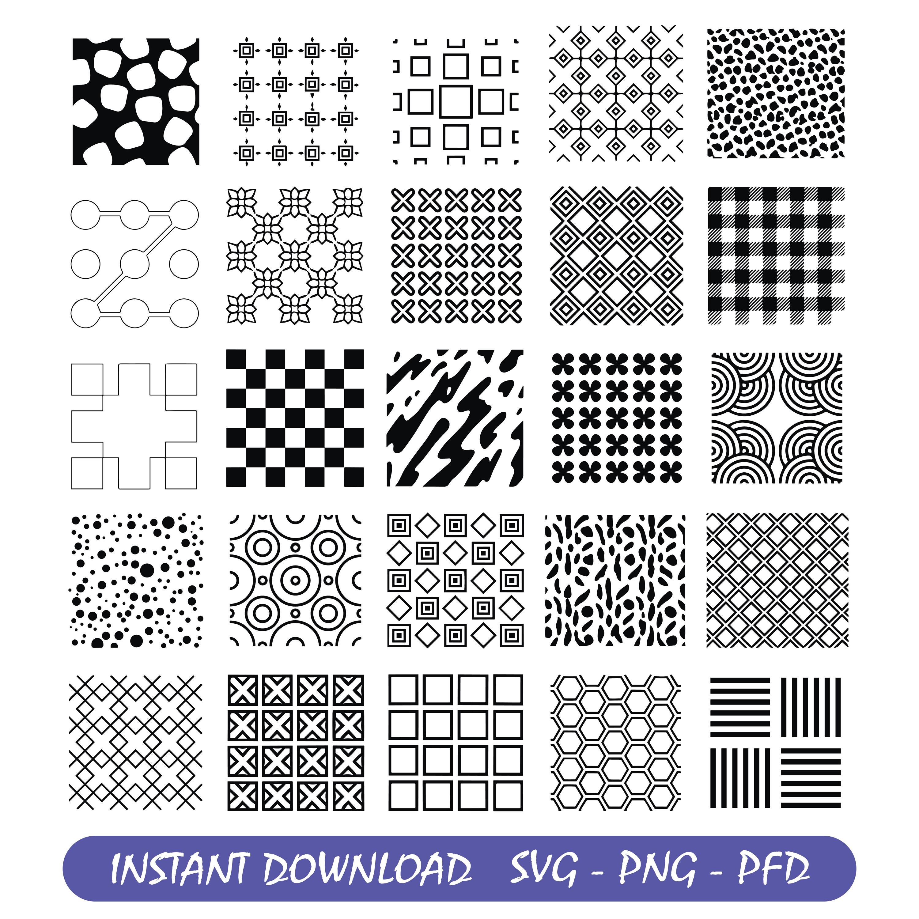 Patterns Svg Bundle, Floral Pattern Svg, Lines Pattern Svg, Seamless ...