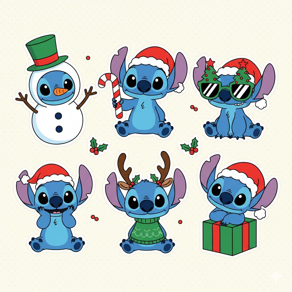 Christmas Stitch Svg, Christmas Cartoon Svg, Stitch Clipart, Christmas ...