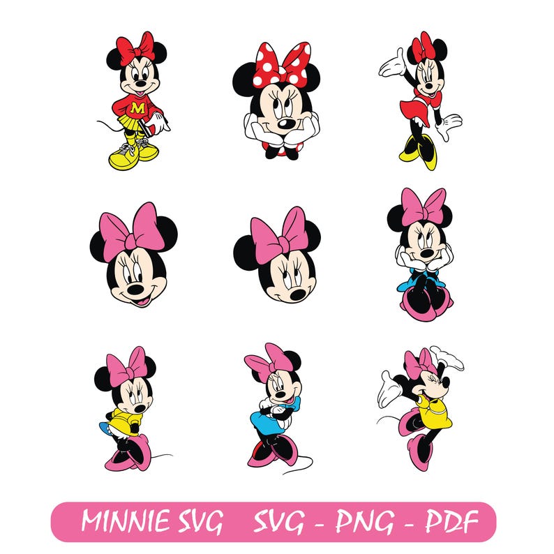 Minnie Mouse Png ,pink Mouse Svg, Png Bundle, Princess Svg, Birthday ...