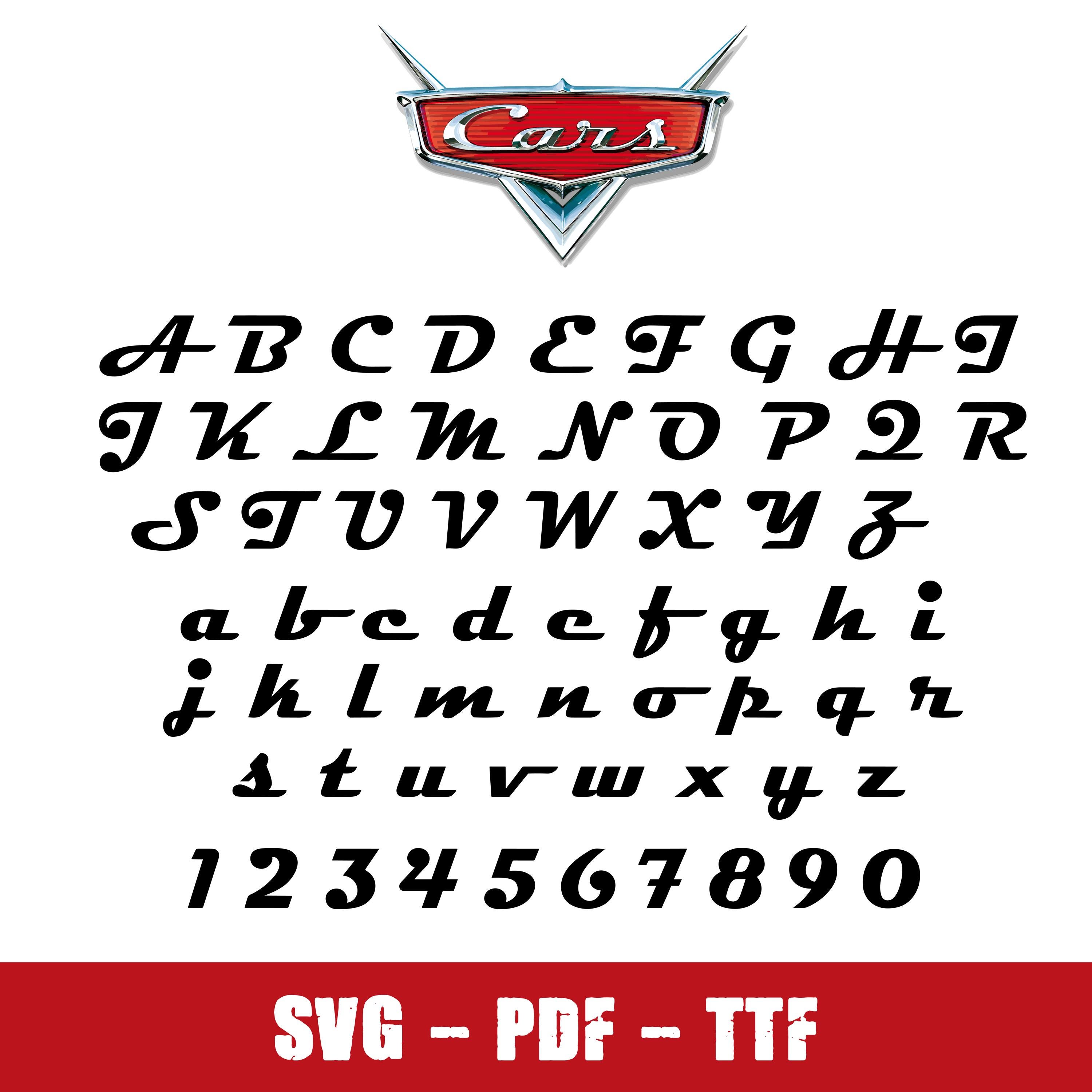 Cars Font SVG, Cars Alphabet SVG, Instant Download, Font SVG, Cars Svg ...