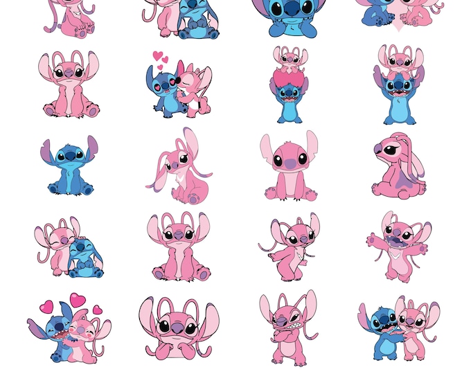 Stitch and Angel SVG Bundle, Stitch Svg, Stitch Couple Svg, Png, Stitch ...