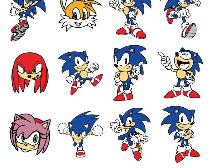 Sonic Svg, Layered Sonic Svg, Sonic Face Svg, Sonic Svg, Sonic Head Svg ...