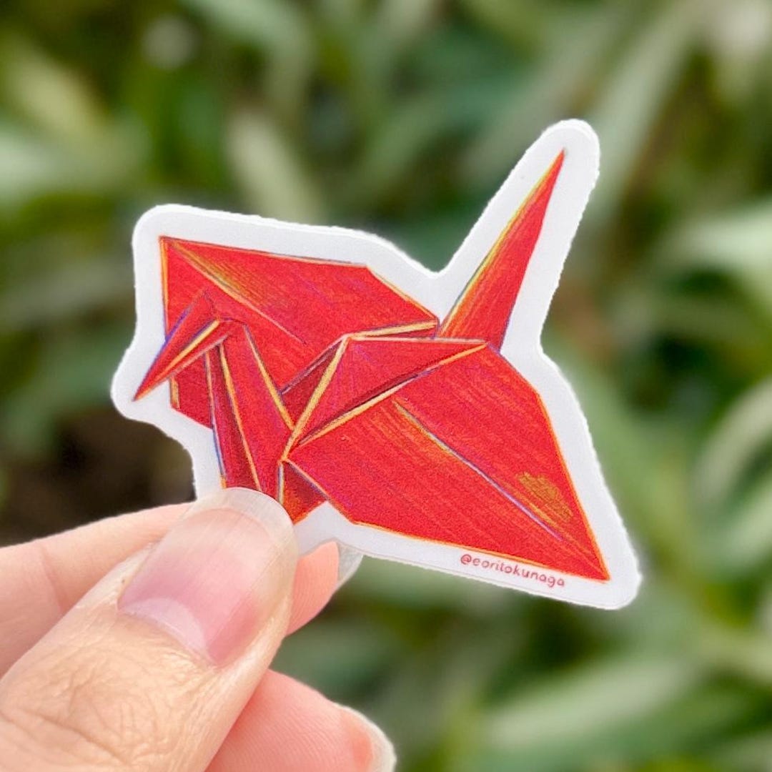 Paper Crane Sticker - Etsy