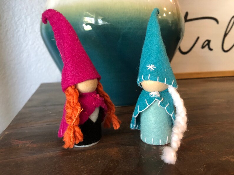 Waldorf Inspired Elsa and Anna Frozen Gnome Dolls Frozen Valentine - Etsy