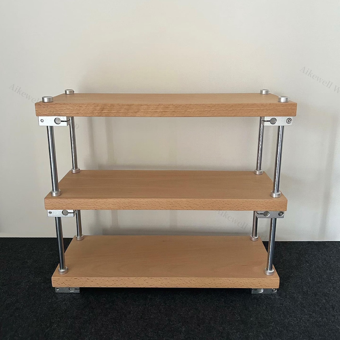 Beech Wood Shelf, Desktop Wooden Shelf, Three-layer Wooden Shelf ...