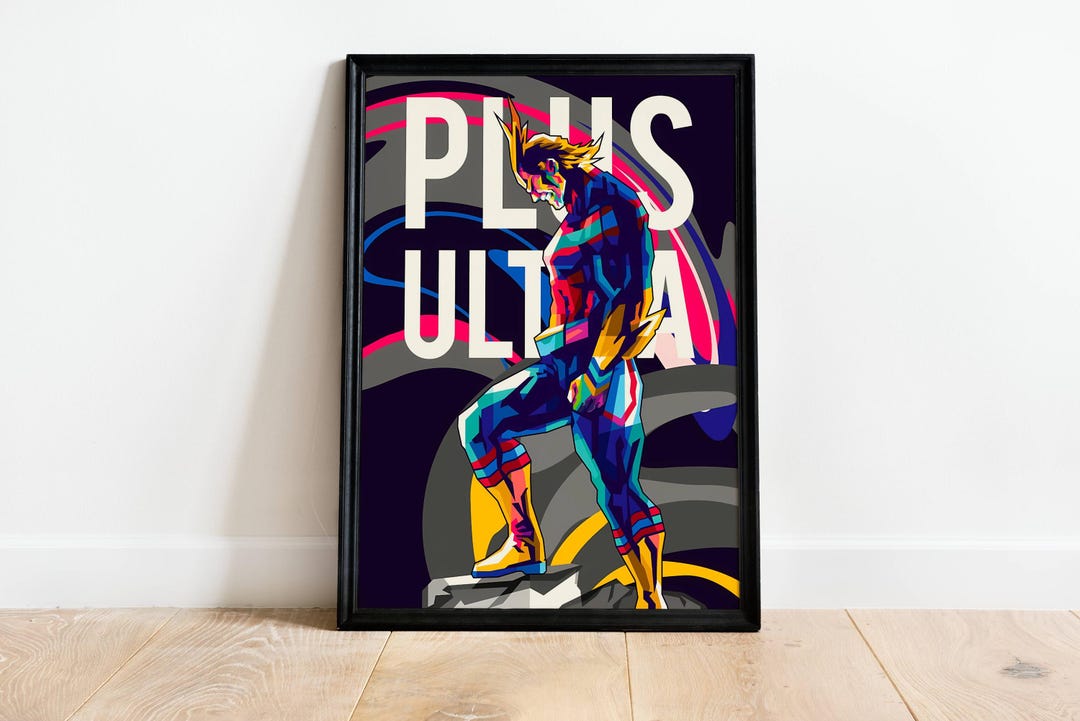 All Might Poster, My Hero Academia, Plus Ultra, Japanese Anime Wall Art ...