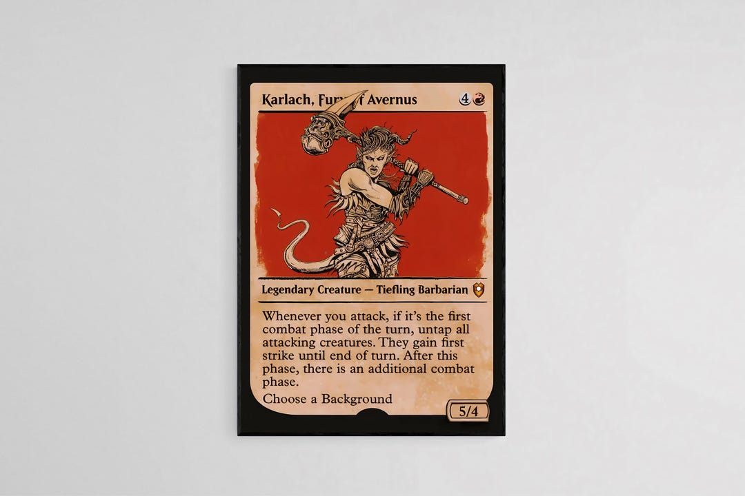 Baldurs Gate Karlach Card, BG3 Print, Magic Card Poster, Game Room ...