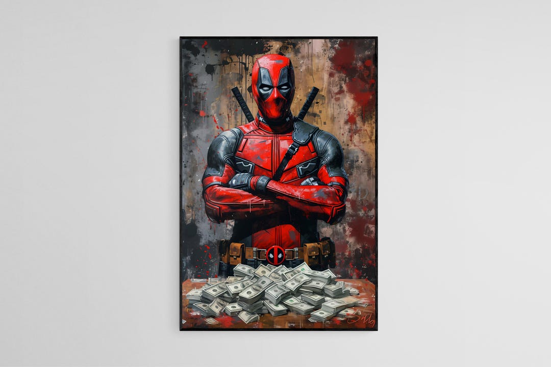 Deadpool Art Print, Marvel Wall Decor, Comic Book Poster, Superhero ...