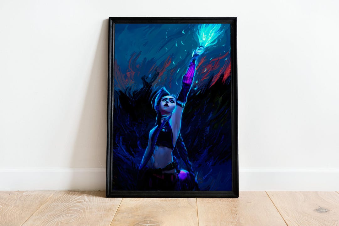 Jinx Lights Flare Poster, Arcane Poster, League of Legends, Video Game ...