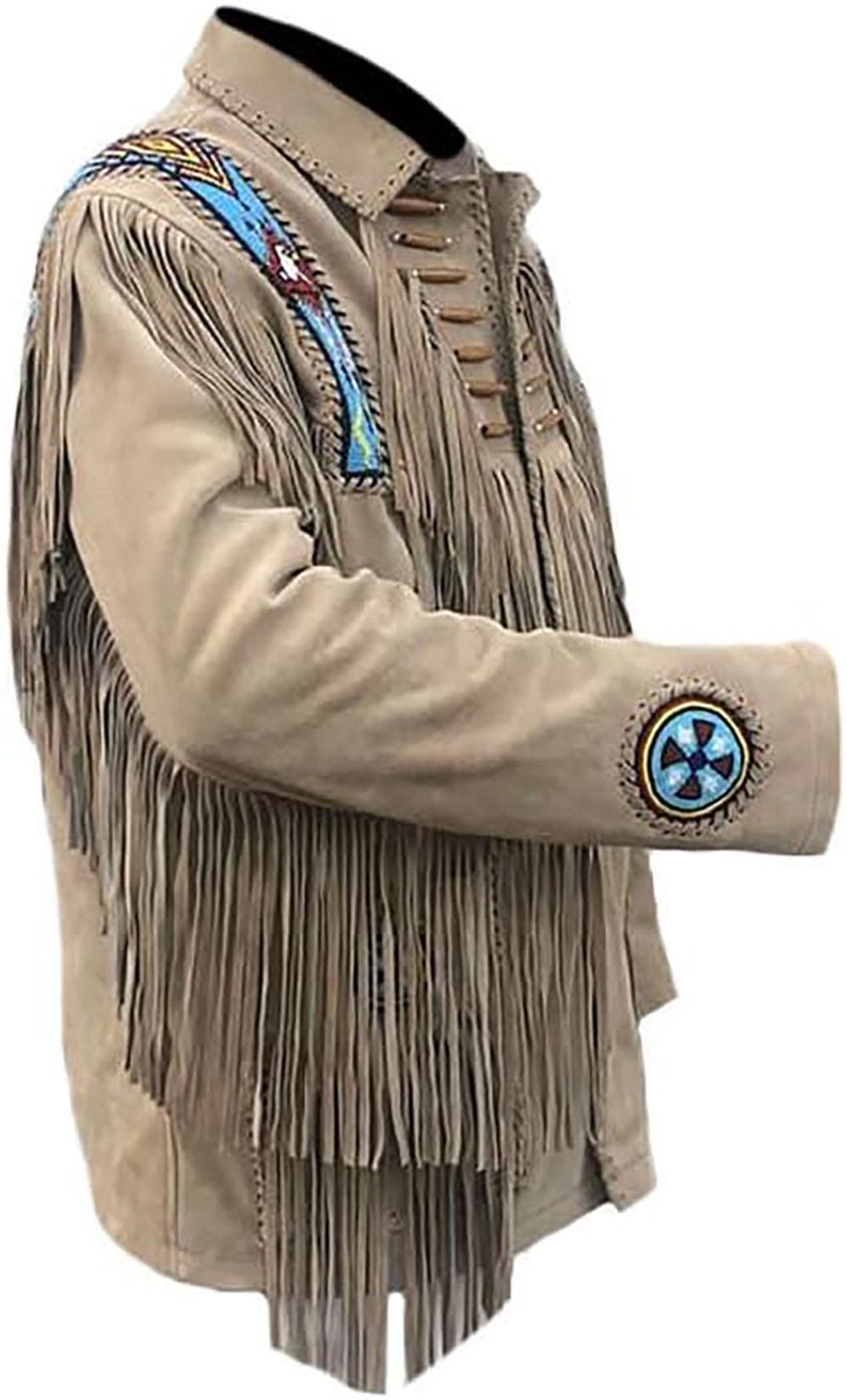 Men’s Western Fringe Jacket – Handmade Native American Suede Leather ...