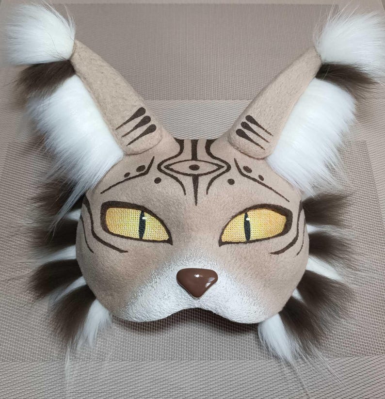 Therian Mask, Desert Cat Mask, Cosplay, Wild Cat Mask for Quadrobics ...