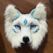 Therian Wolf Mask, White Wolf Mask, Cosplay Frost, Elements Blue Fire ...