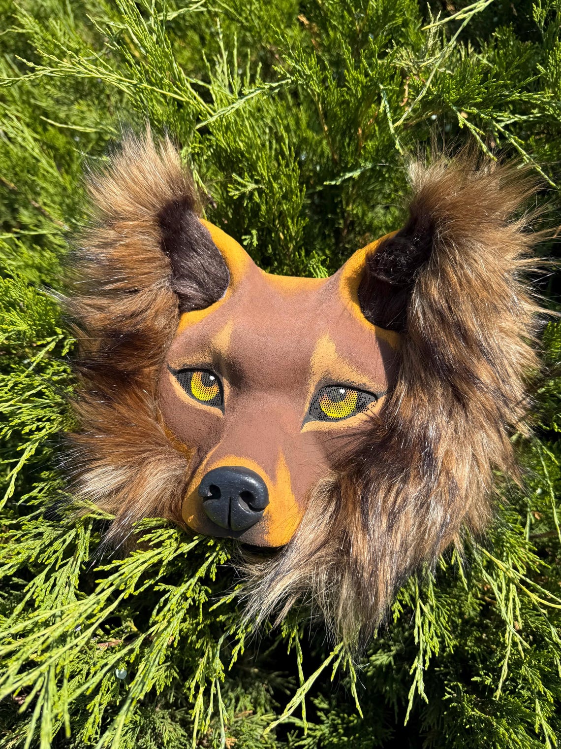 Handmade Wolf Mask, Therian Mask, Animal Brown Wolf Mask, Cosplay, Mask ...
