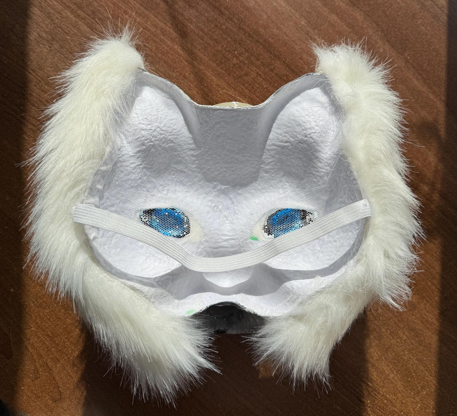 Therian Wolf Mask, White Wolf Mask, Cosplay Frost, Elements Blue Fire ...
