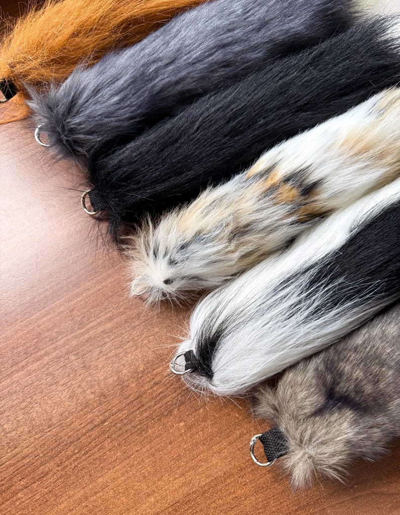 Faux Fur Cosplay Tail: Handmade Therian Clip-on Fursuit Accessory - One ...