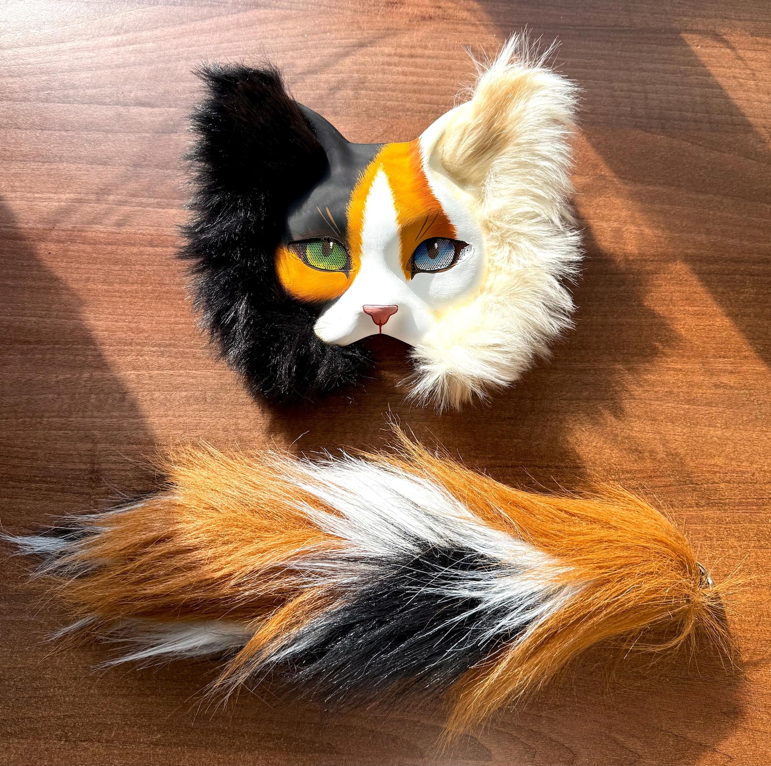 Handmade Calico Cat Mask and Tail: for Therians, Cosplay, Furries - Etsy
