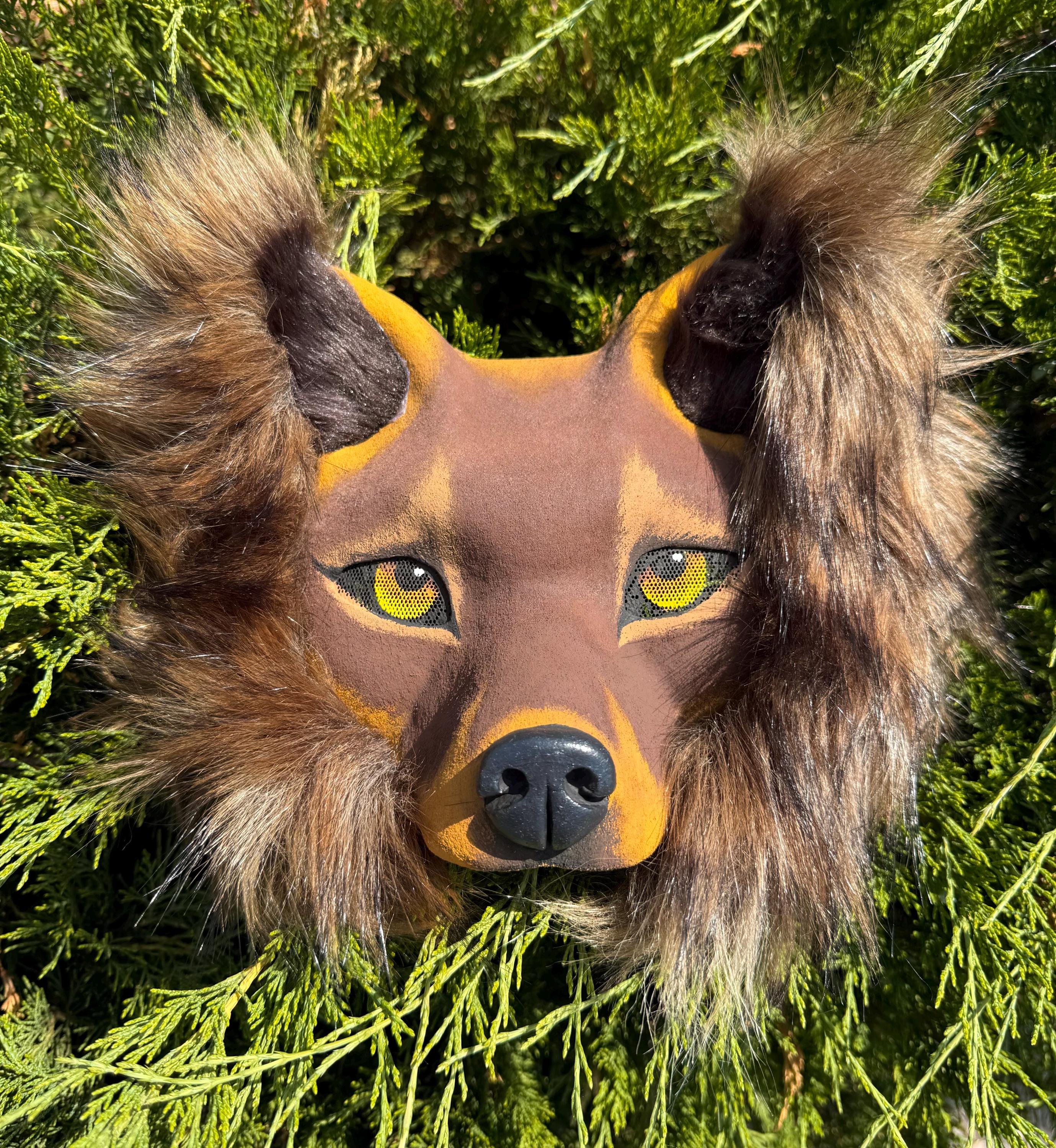 Handmade Wolf Mask, Therian Mask, Animal Brown Wolf Mask, Cosplay, Mask ...