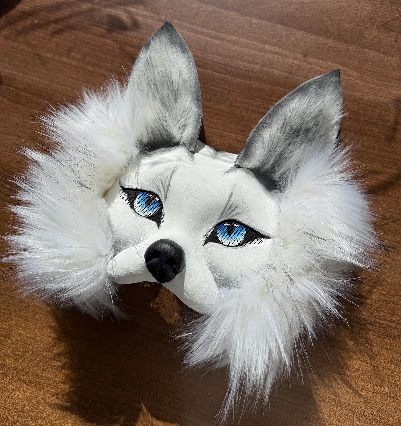 Therian White Fox Mask and Tail, Animal Furry Tail and Mask, Cosplay ...