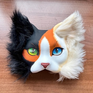 Handmade Calico Cat Mask and Tail: for Therians, Cosplay, Furries - Etsy