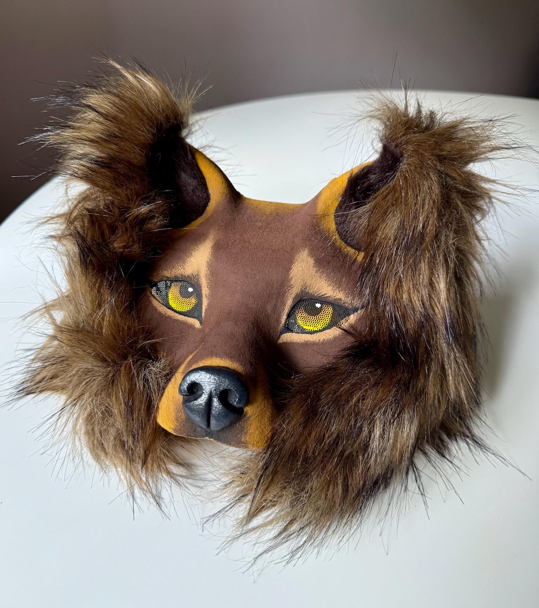 Brown Wolf Mask, Therian Mask, Animal Mask, Wolf Mask, Cosplay, Mask ...
