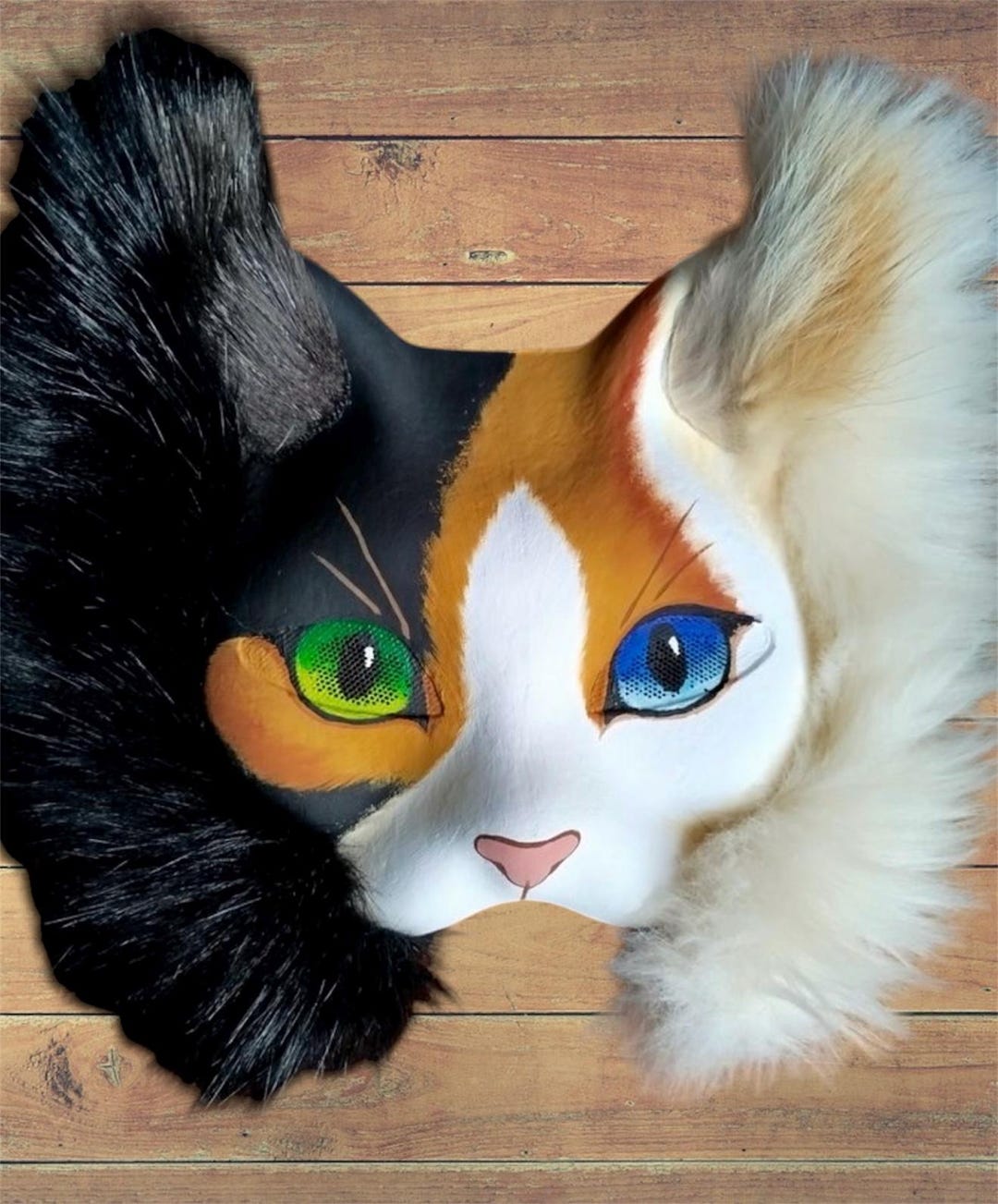 Therian Mask, Calico Cat Animal Mask in Stock, Cosplay, Mask for ...