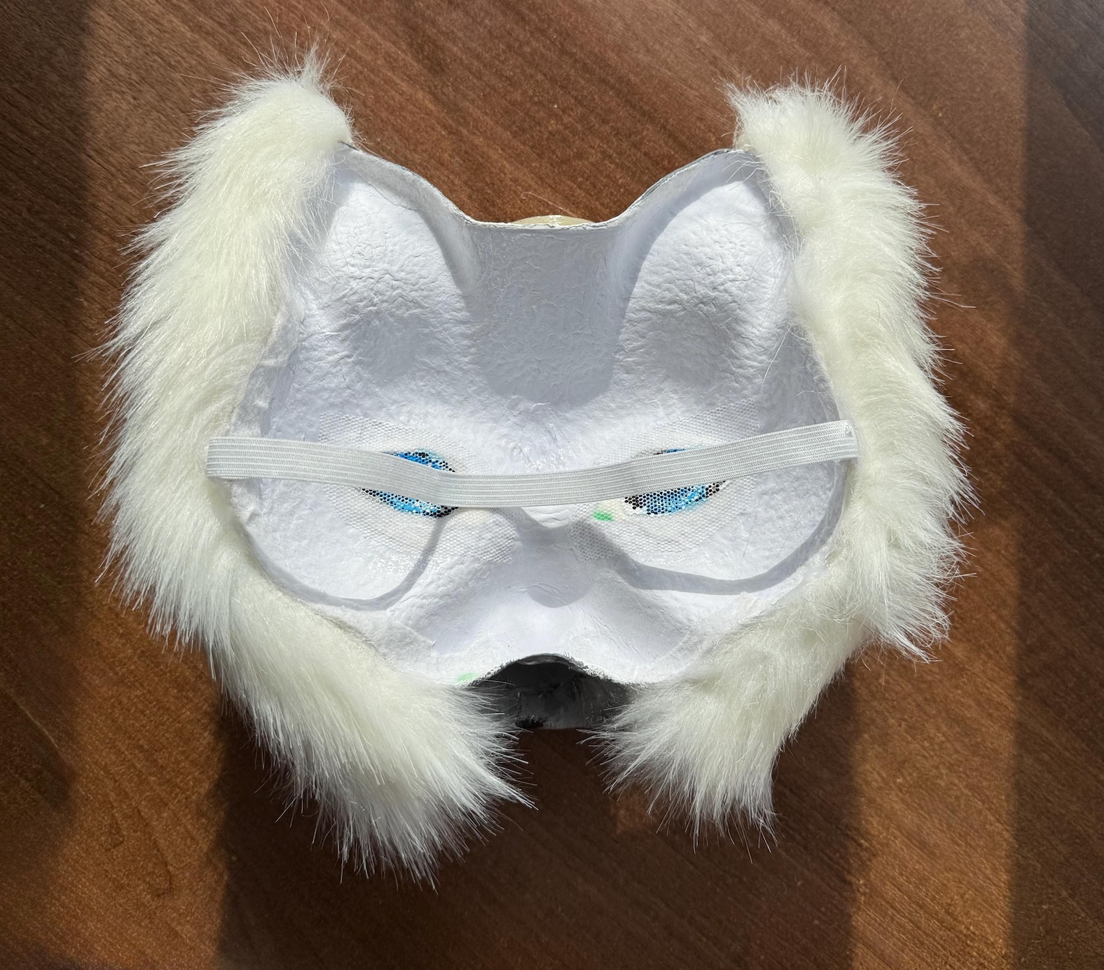 Therian Wolf Mask, White Wolf Mask, Cosplay Frost, Elements Blue Fire ...