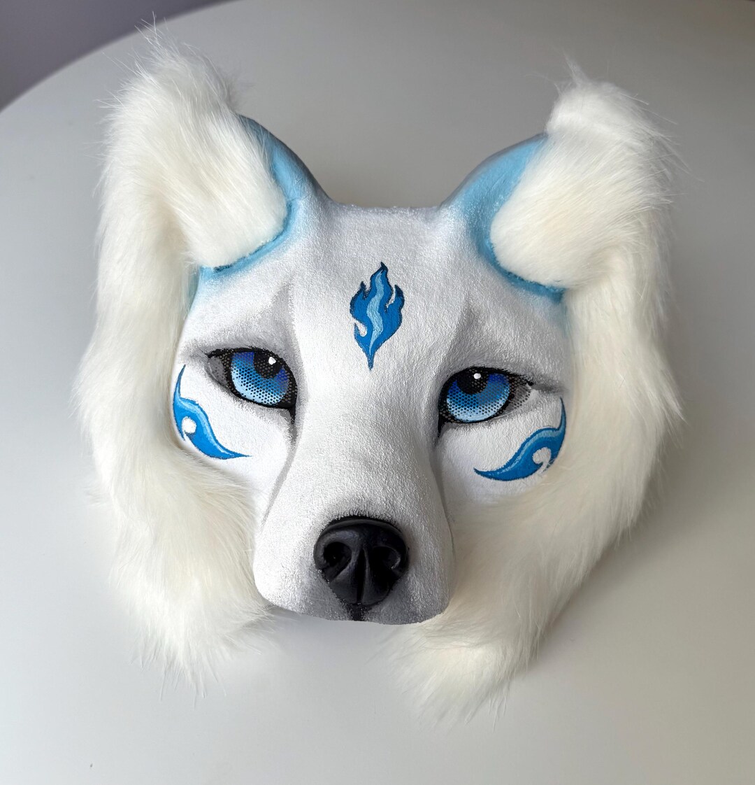 Ethereal Wolf Therian Mask, Elements Collection, Handmade Animal Mask ...
