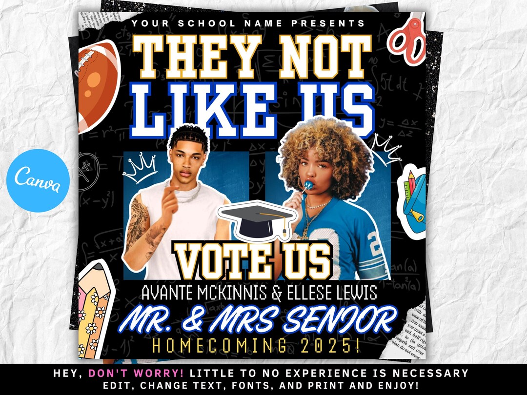 Vote Prom Queen Flyer, Homecoming Flyer, Prom Flyer, Canva Template ...