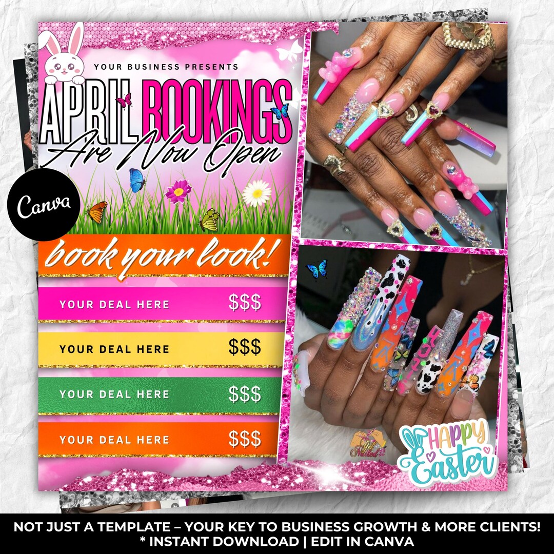 April Booking Flyer, April Beauty Specials, Spring Books Open, Spring ...