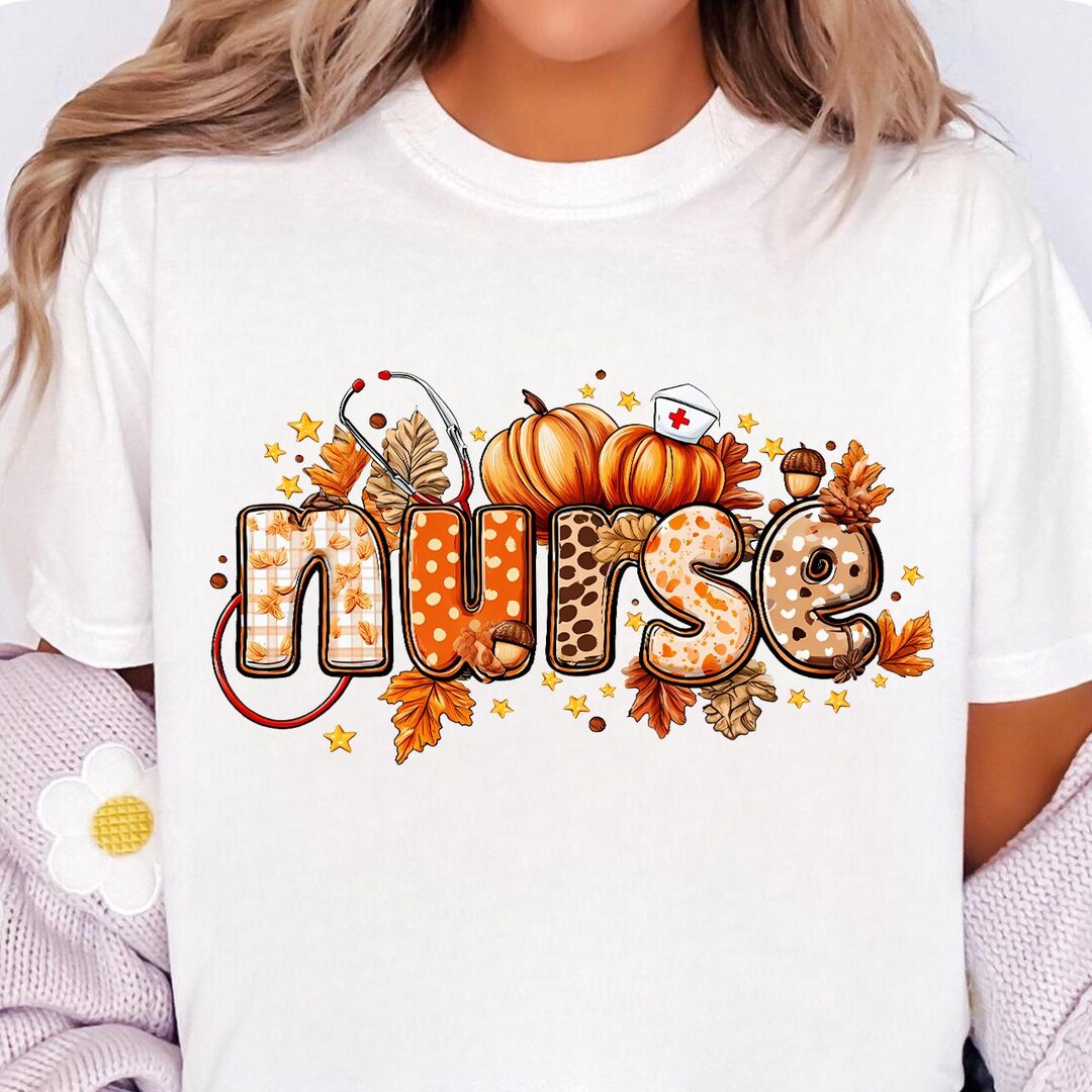 Fall Nurse Png, Nursing Png, Nurse Pumpkins Png, Retro Nurse Png ...