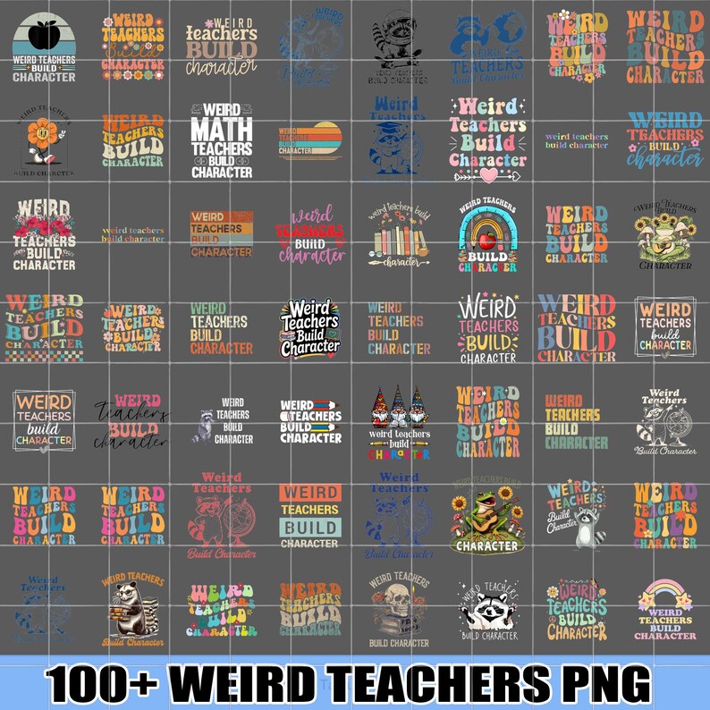 100+ Bundle Weird Teachers PNG, Funny Teacher Design, Vintage Retro ...