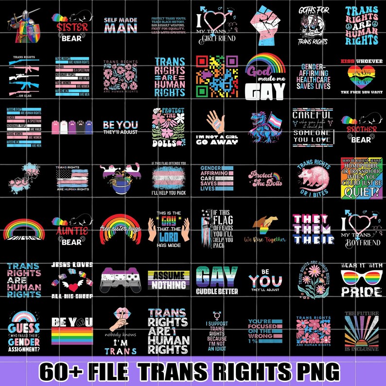 60+ Trans Rights Png Bundle, Sublimation Clipart Quotes, Protect the ...