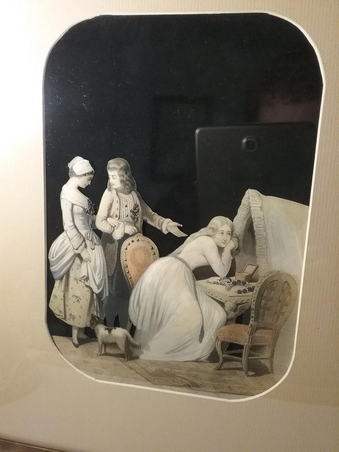 Vintage SILHOUETTE Picture PAPERCUT Picture Steel Cut Embellished Rare ...