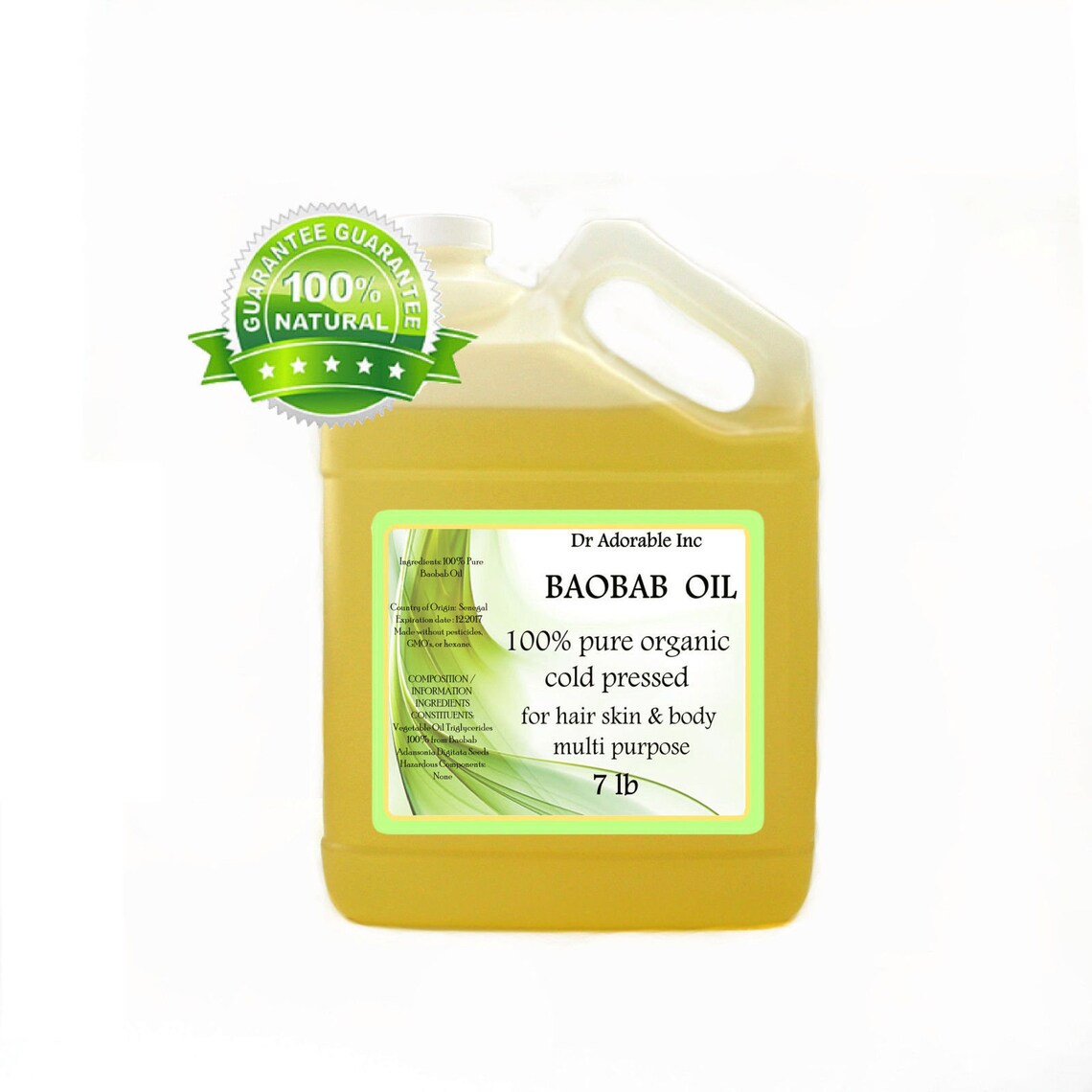 7 Lb Baobab Oil 100% Pure & Organic Cold Pressed - Etsy