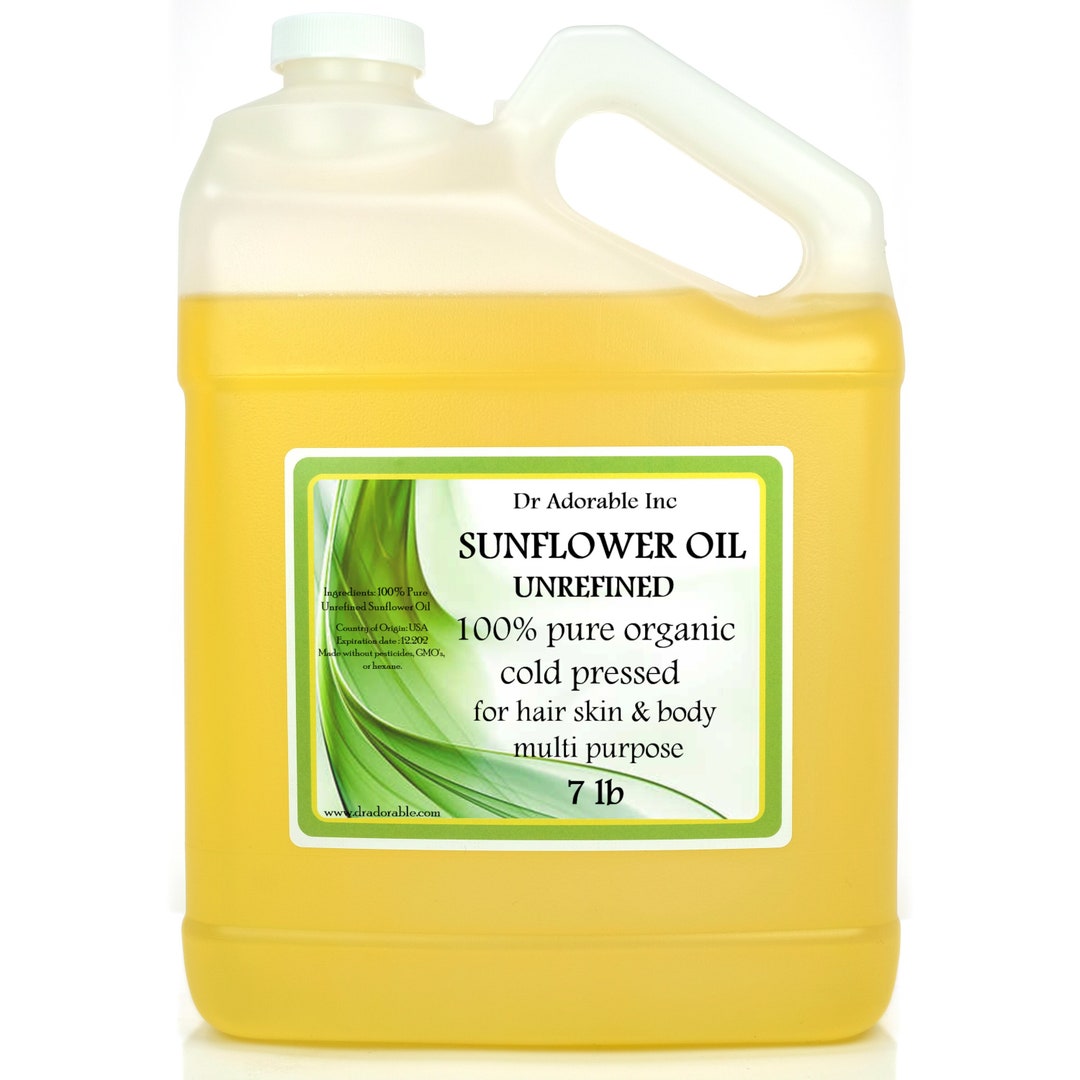 7 Lb - Sunflower Oil UNREFINED - Pure Organic Oil Cold Pressed Gallon ...