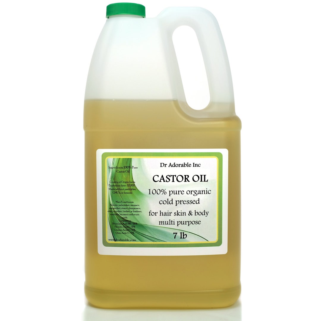 7 Lb - Organic Castor Oil - Cold Pressed Gallon 100% Pure HEXANE FREE ...