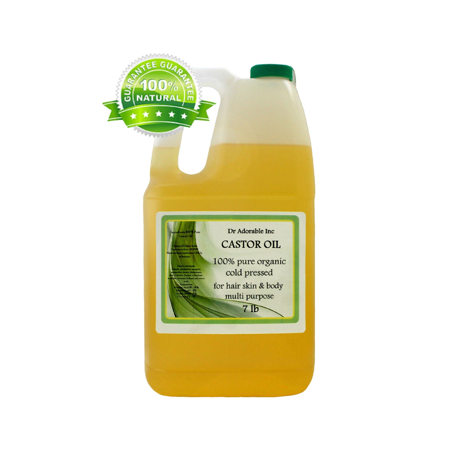7 Lb Organic Castor Oil Cold Pressed Gallon 100 Pure Hexane Etsy