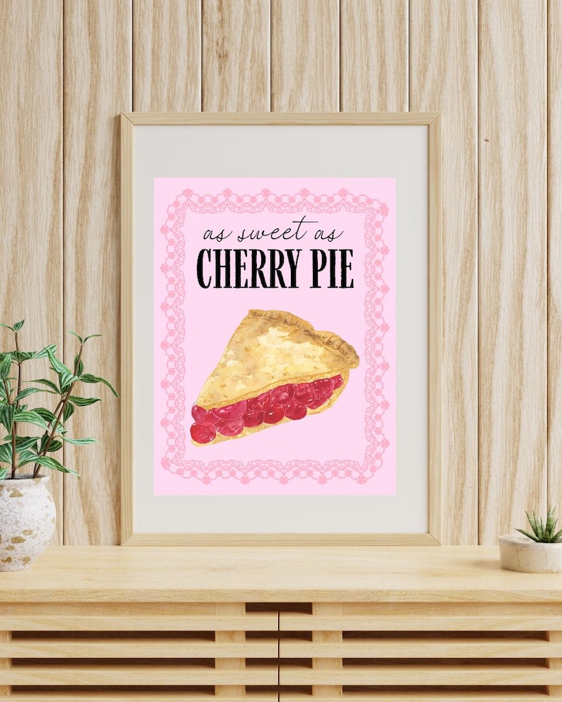 As Sweet as Cherry Pie - Printable Wall Art | Retro Kitchen Decor ...