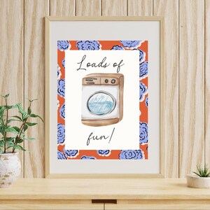 Loads of Fun Laundry Room Printable | Funny Laundry Art | Retro Digital ...