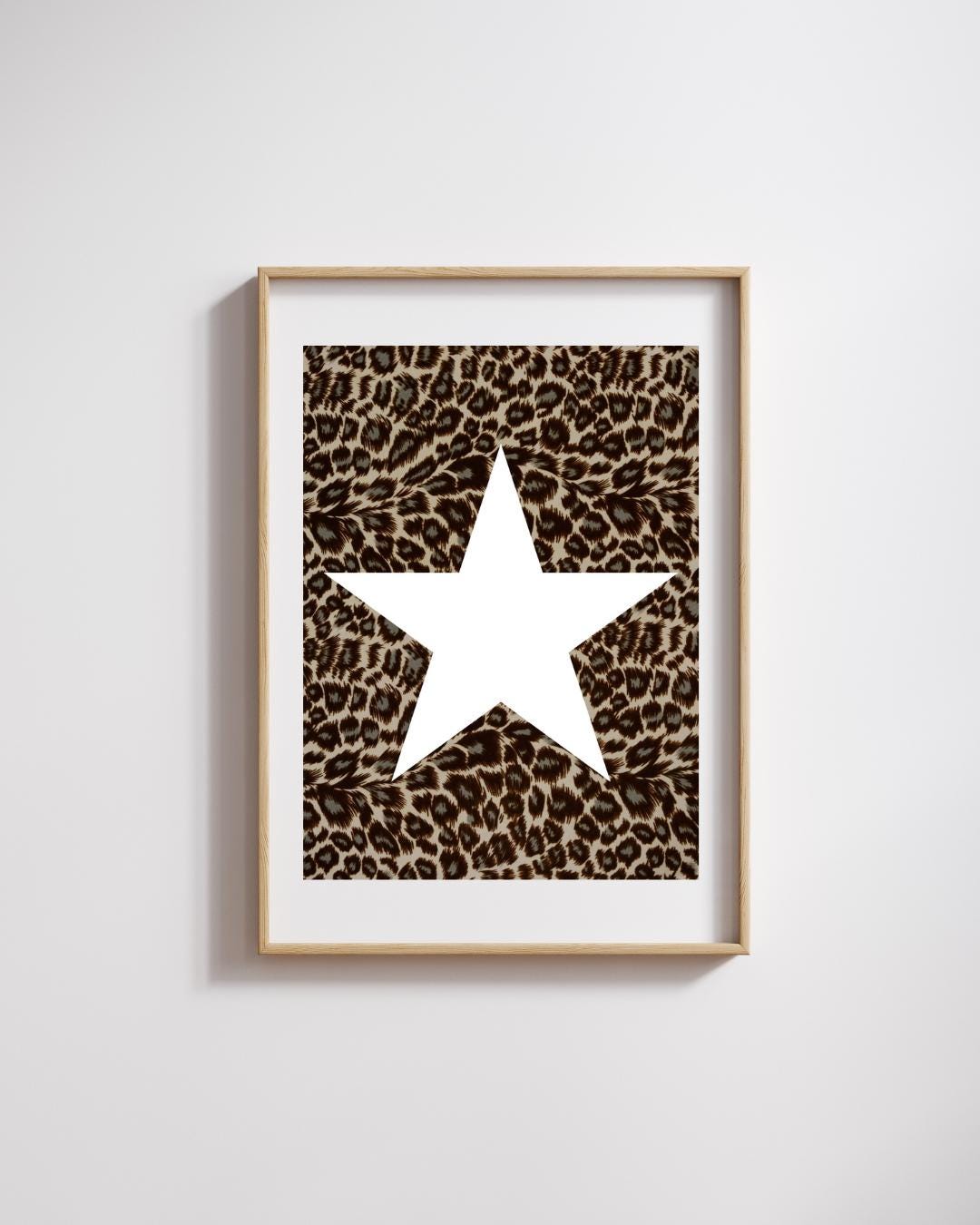 Leopard Print Star Digital Print - Bold Animal Print Wall Art - Trendy ...