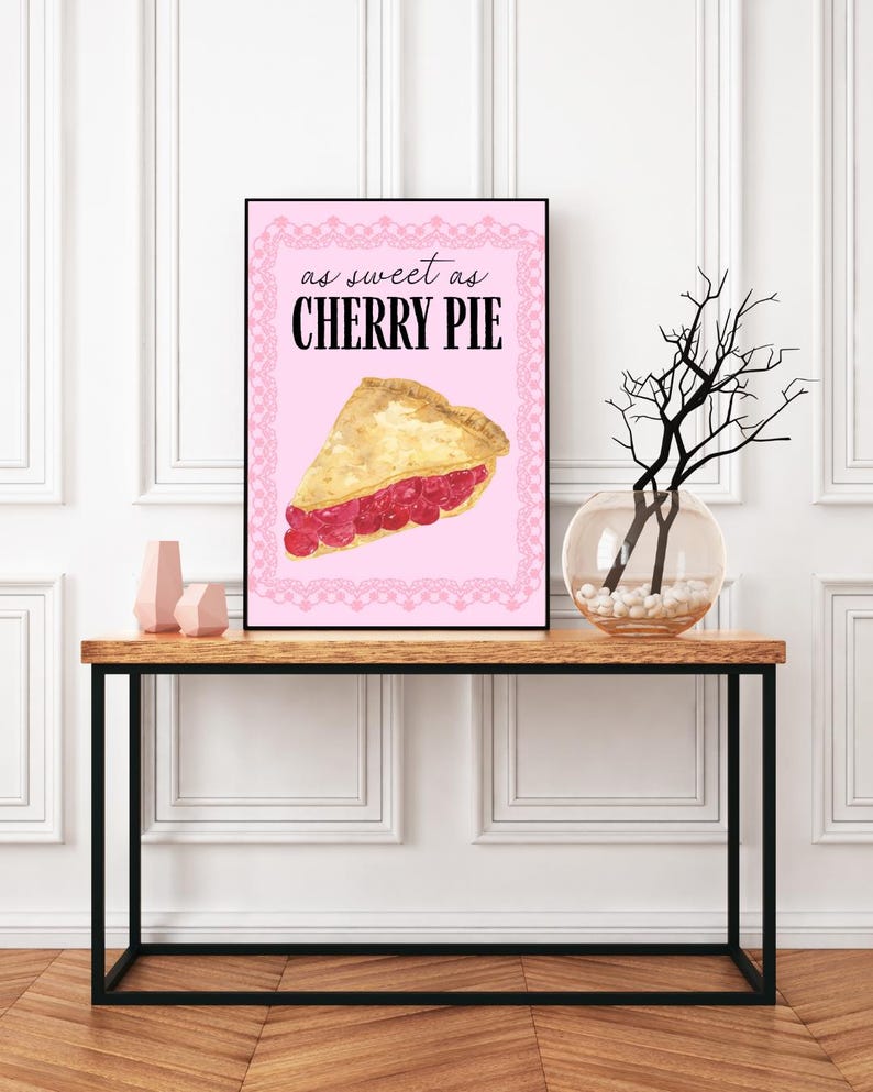 As Sweet as Cherry Pie - Printable Wall Art | Retro Kitchen Decor ...
