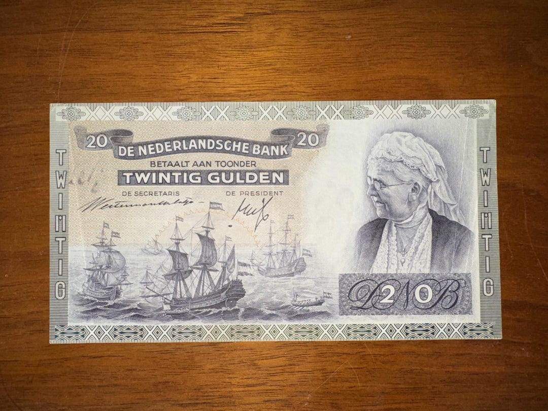 Rare 1941 Dutch 20 Gulden Banknote - Etsy