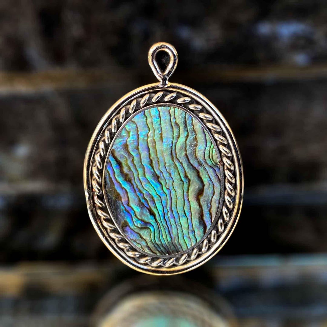Iridescent Abalone Shell Pendant: Handmade Boho Jewelry - Etsy