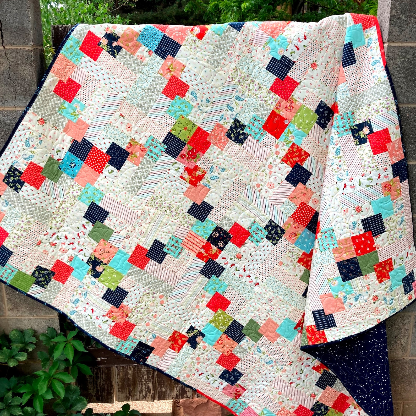Stacked Squares - PAPER Quilt Pattern - Scrap or Fat Quarter Friendly ...