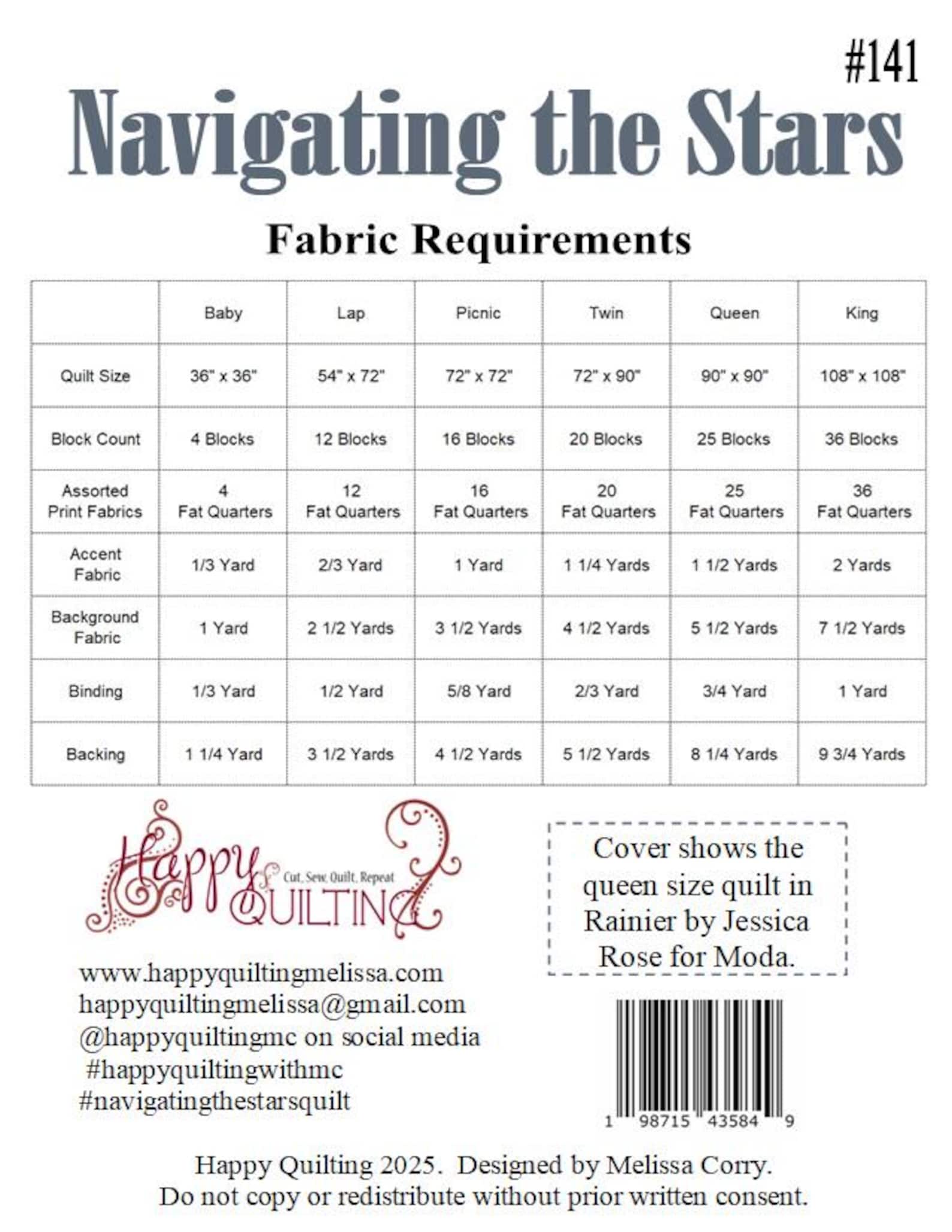 Navigating the Stars - PDF Quilt Pattern - Fat Quarter Friendly in 6 ...