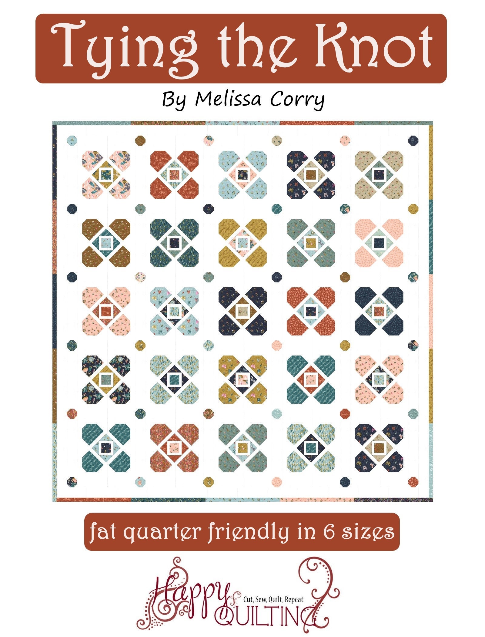 Tying the Knot - PDF Quilt Pattern - Fat Quarter Friendly in 6 Size ...